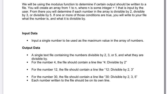 Solved We will be using the modulus function to determine if | Chegg.com