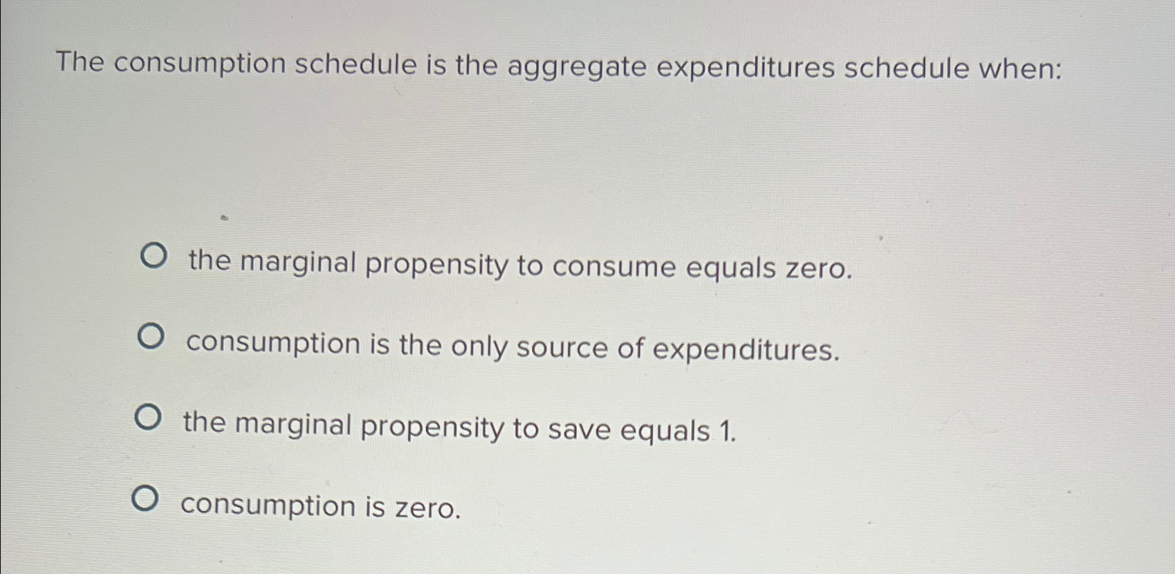Solved The consumption schedule is the aggregate | Chegg.com