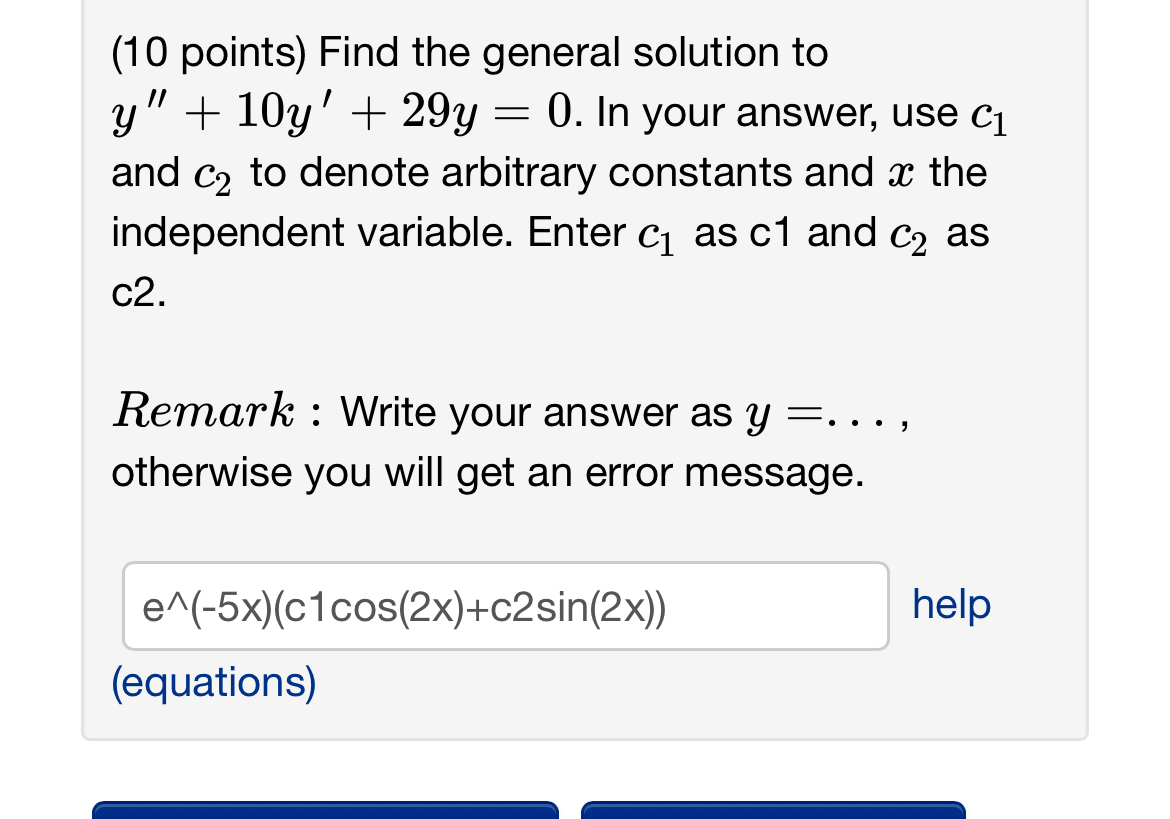 Solved (10 ﻿points) ﻿Find the general solution to | Chegg.com
