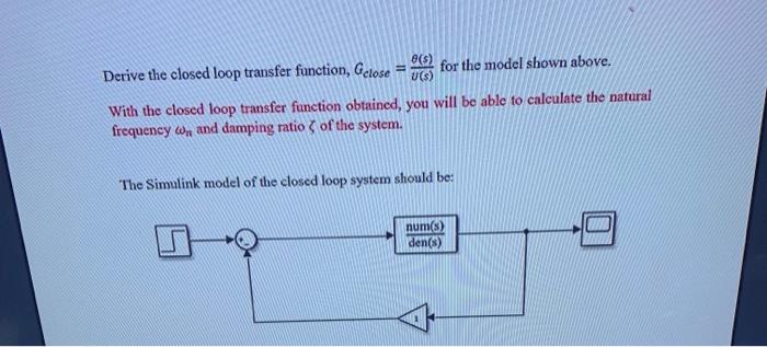 Solved Objective Derive The Open Loop And Close Loop 4609