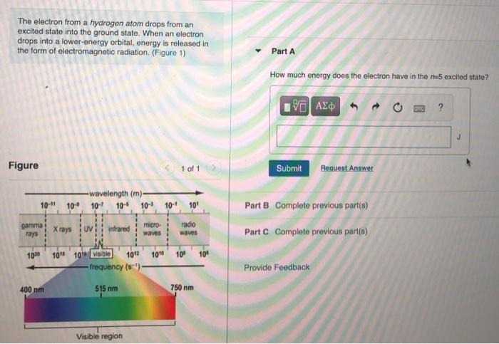 Solved The Electron From A Hydrogen Atom Drops From An