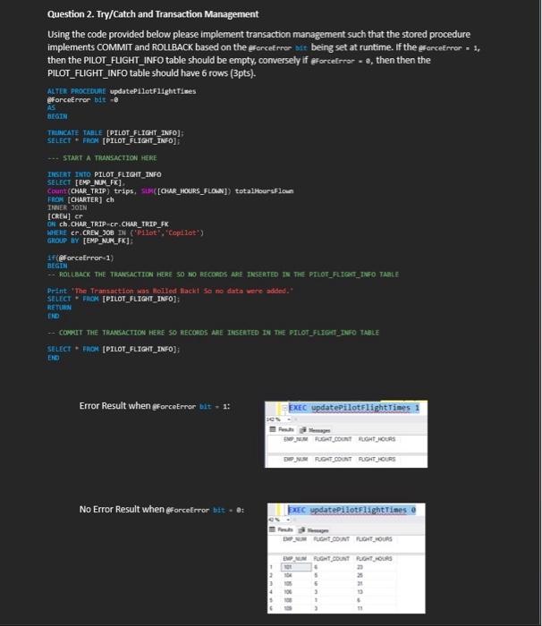 Solved Assignment 3-Stored Procedures and Transaction | Chegg.com