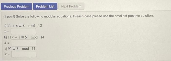 Solved Previous Problem Problem List Next Problem (1 point) | Chegg.com