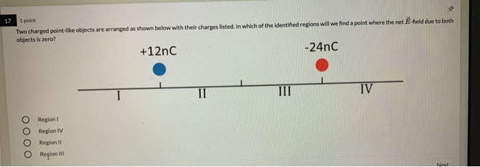Solved 1 point Two charged point-like objects are arranged | Chegg.com