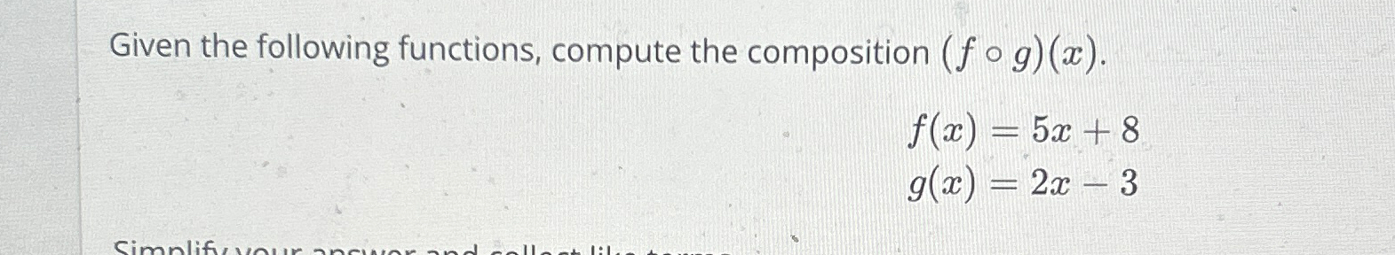 Solved Given the following functions, compute the | Chegg.com