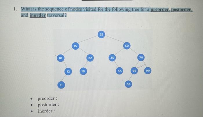 Solved What Is The Sequence Of Nodes Visited For The
