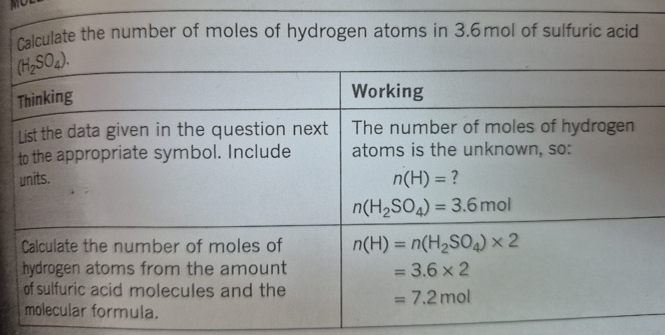 Solved Calculate the number of moles of hydrogen atoms in | Chegg.com
