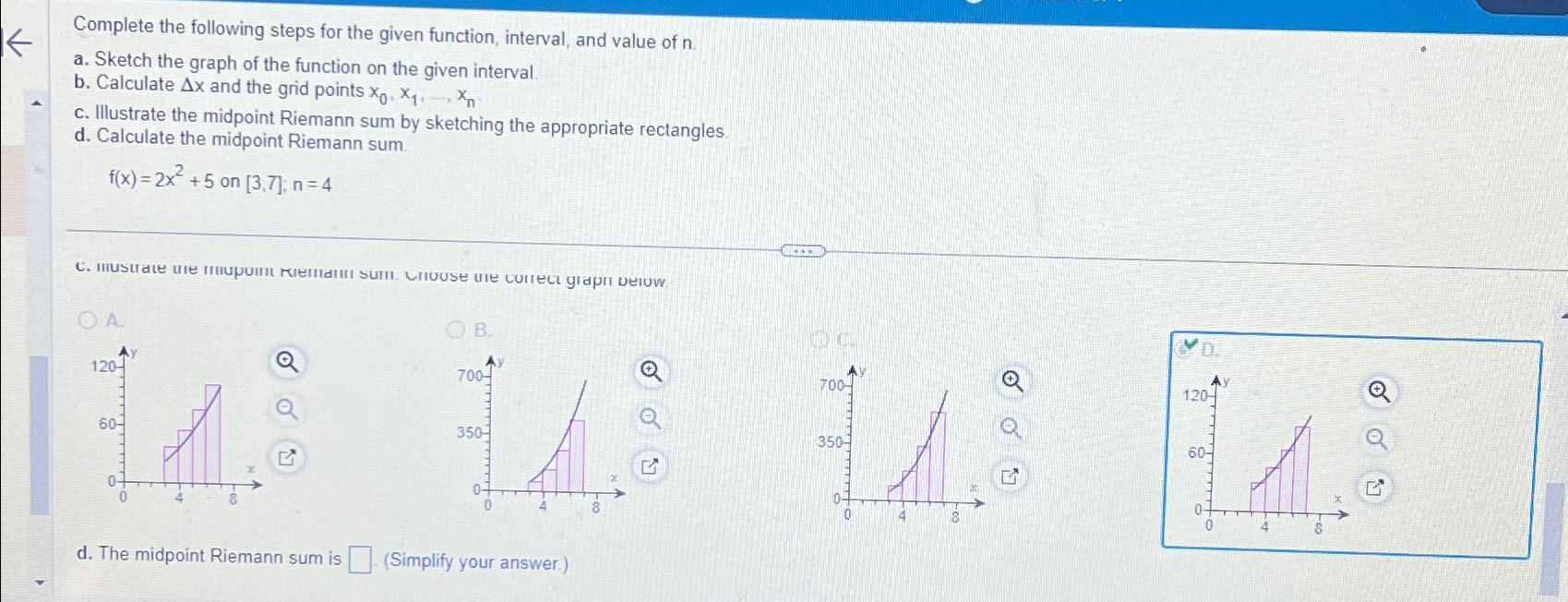 Solved Complete the following steps for the given function, | Chegg.com