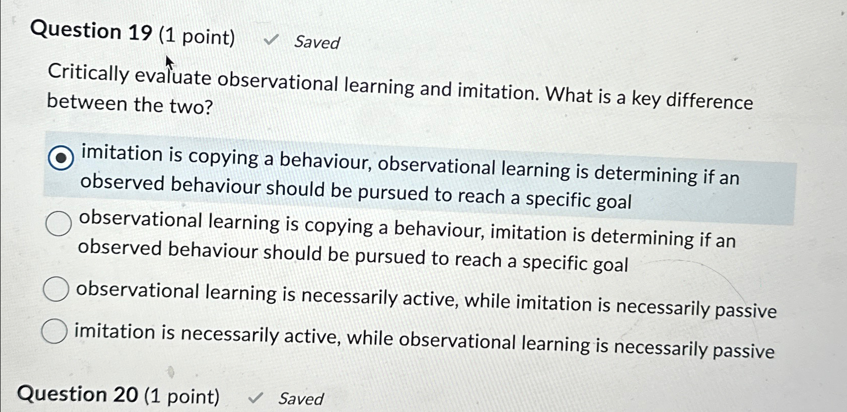 Solved Question 19 (1 ﻿point) ﻿SavedCritically evaluate | Chegg.com