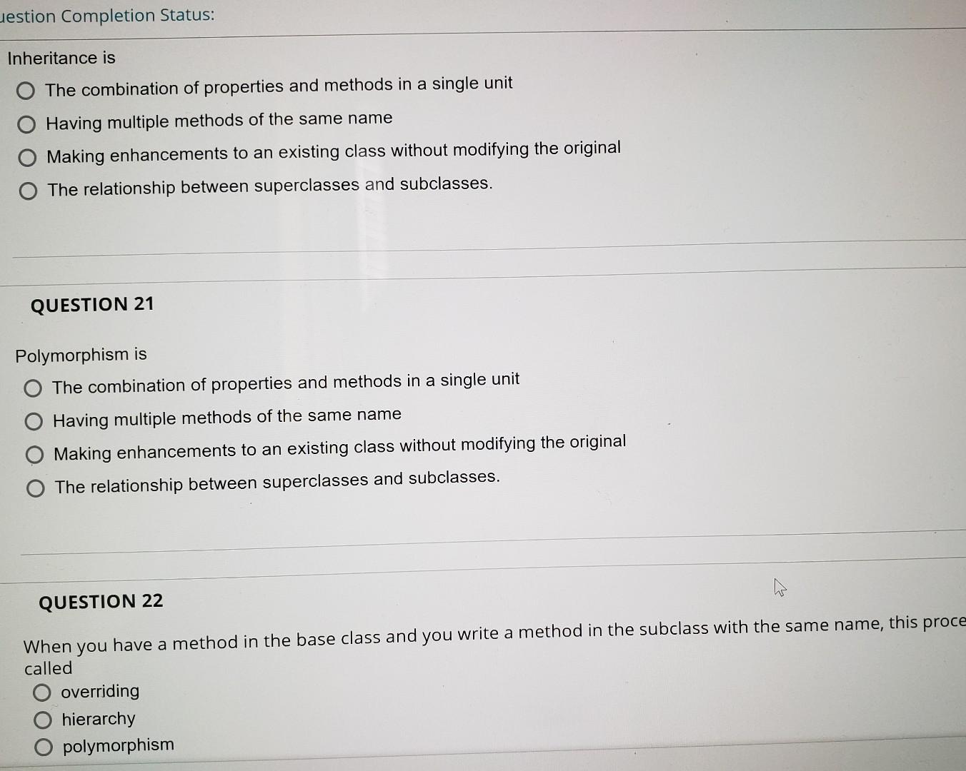 Jestion Completion Status: Inheritance is The | Chegg.com