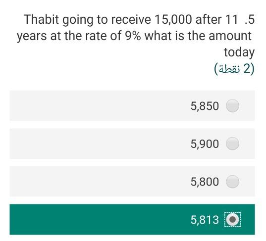 Solved Thabit going to receive 15,000 after 11 years at the | Chegg.com