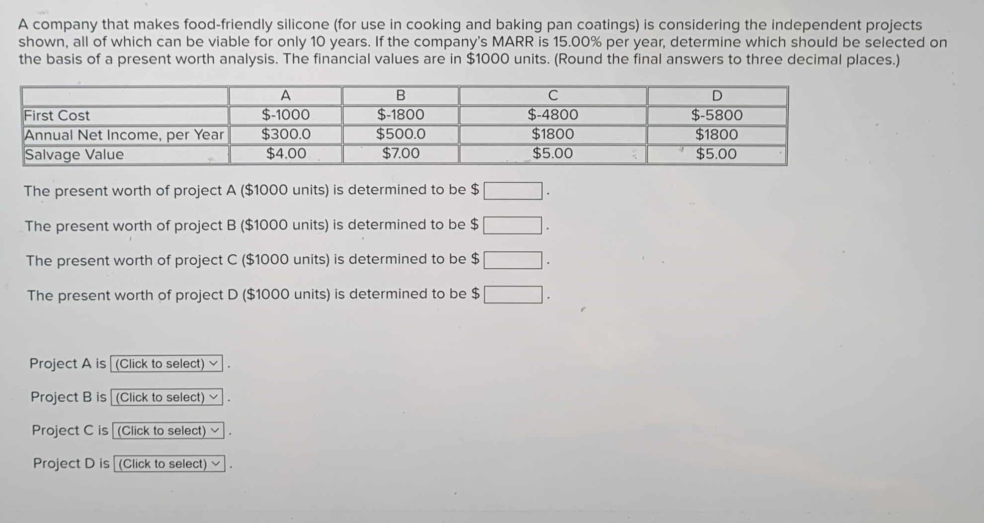 Solved A company that makes food-friendly silicone (for use | Chegg.com
