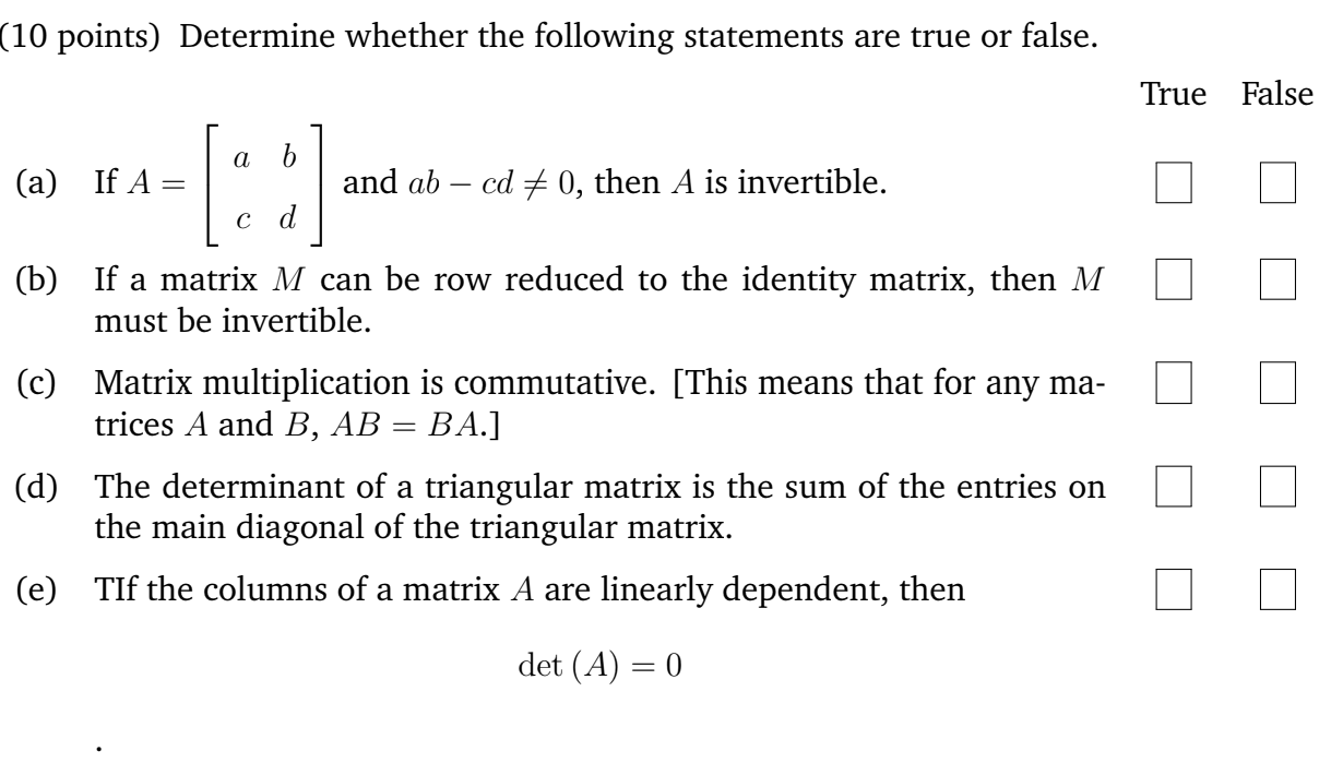 Solved 10 points determine Whether The Following