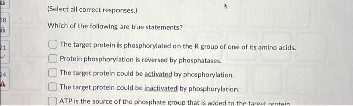 Solved (Select all correct responses.) Which of the | Chegg.com