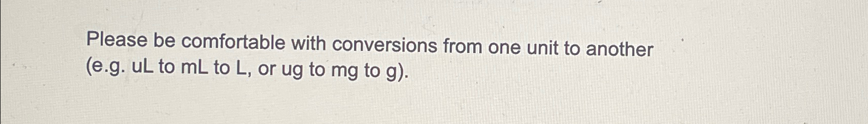 Solved Please be comfortable with conversions from one unit | Chegg.com