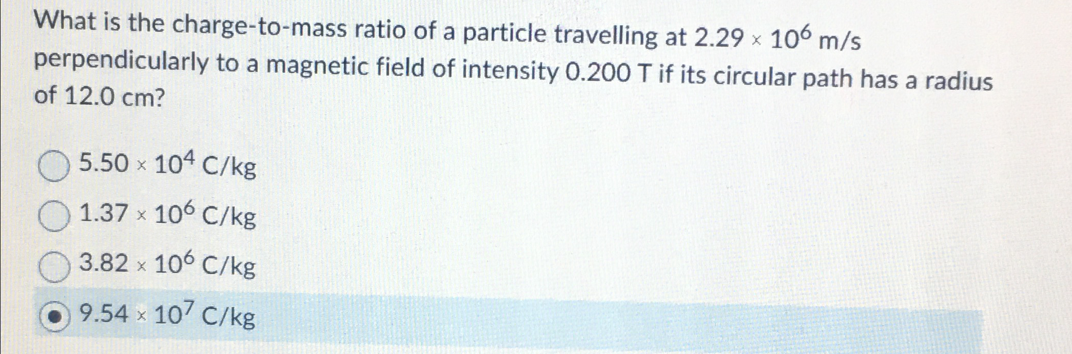 Solved What is the charge-to-mass ratio of a particle | Chegg.com