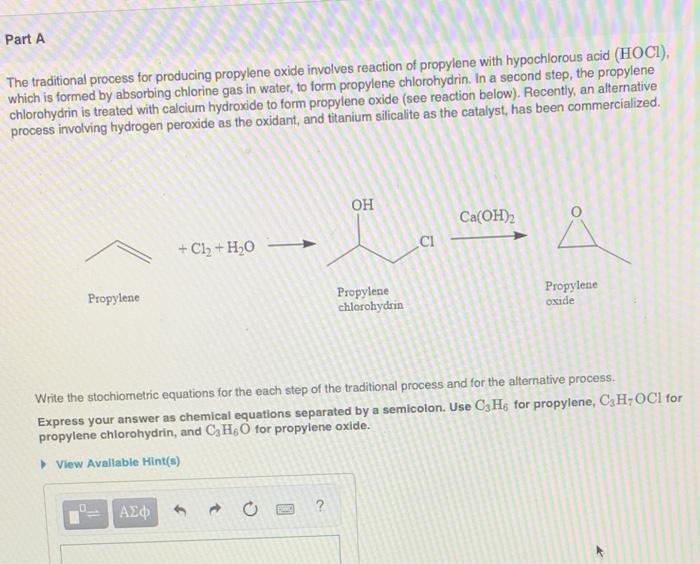 Solved Part A The traditional process for producing | Chegg.com