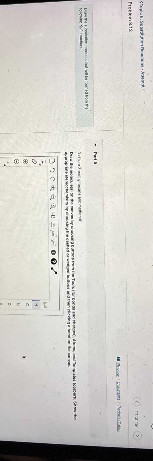 Solved SN1 ﻿reactions:Part A3-chloro-3-methylhexane and | Chegg.com