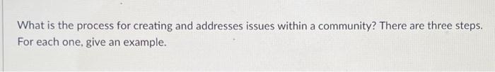 Solved What is the process for creating and addresses issues | Chegg.com