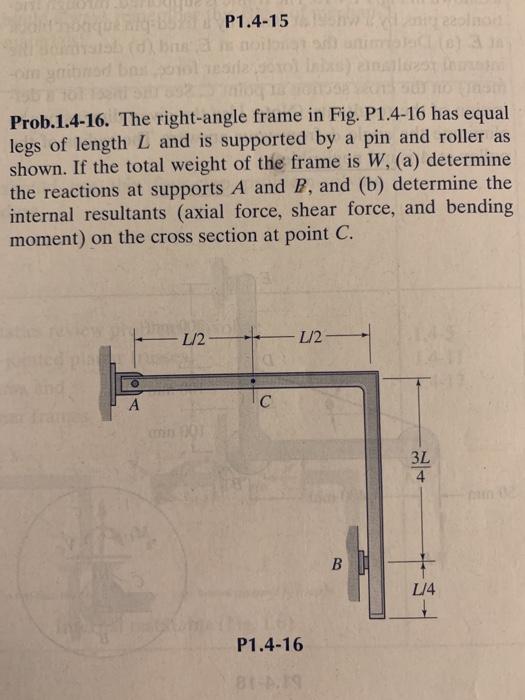 Solved P1.4-15 alman Prob.1.4-16. The right-angle frame in | Chegg.com