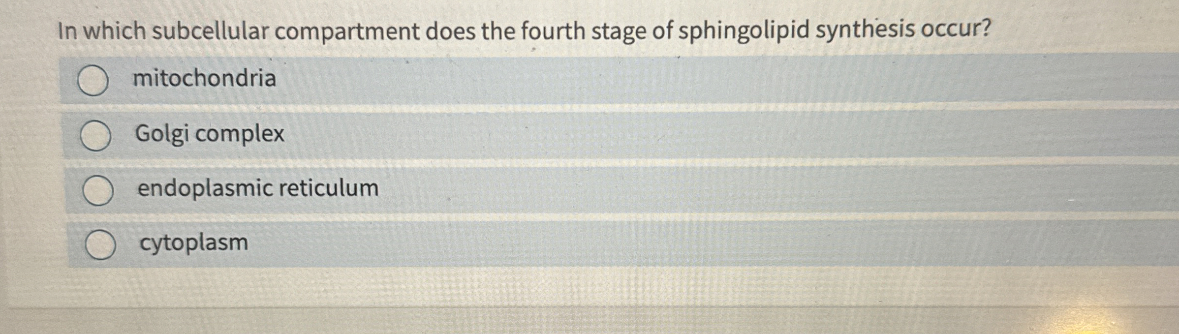 Solved In which subcellular compartment does the fourth | Chegg.com
