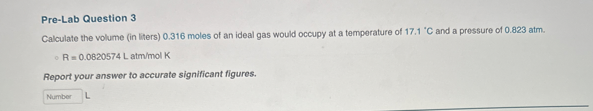 Solved Pre-Lab Question 3Calculate the volume (in | Chegg.com