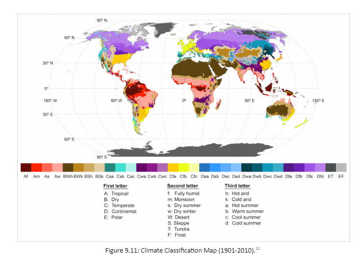 Solved Figure 9.11: Climate Classification Map | Chegg.com