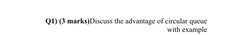 Solved Discuss the advantage of circular queue with example | Chegg.com