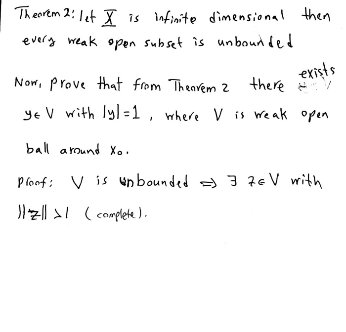 Solved then Theorem 2: let X is infinite dimensional every | Chegg.com