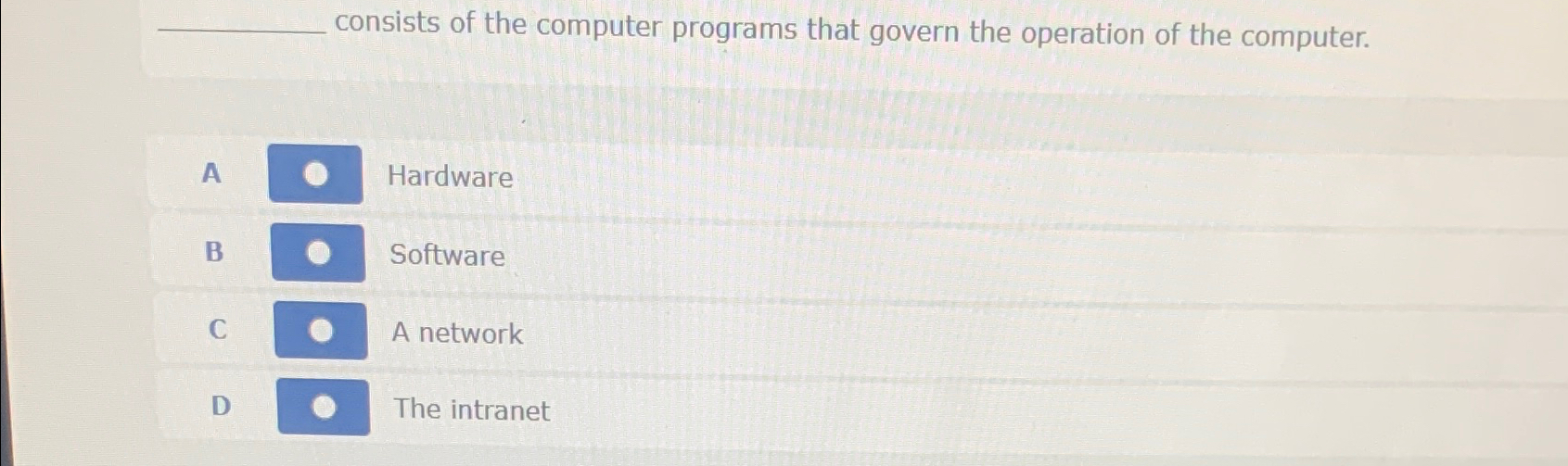 Solved consists of the computer programs that govern the | Chegg.com