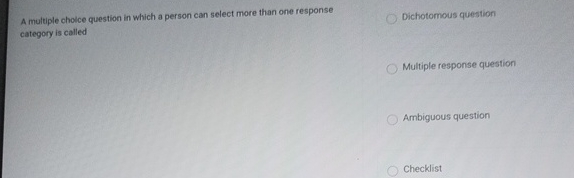 Solved A multiple cholce question in which a person can | Chegg.com