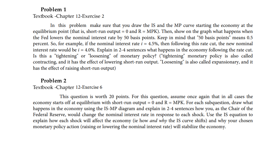 Solved Problem 1Textbook -Chapter 12-Exercise 2In this | Chegg.com