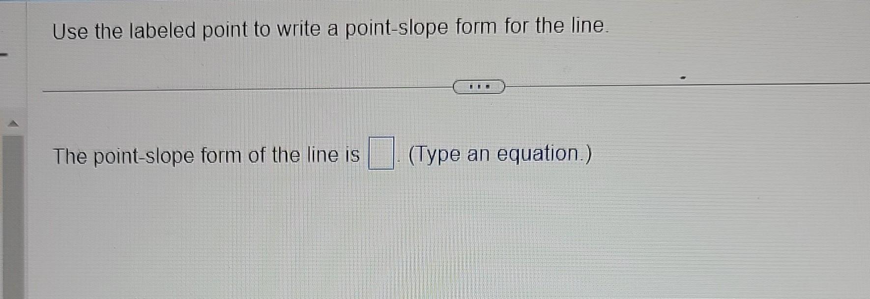 Solved Use the labeled point to write a point-slope form | Chegg.com