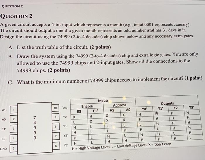 Solved QUESTION 2 QUESTION 2 A given circuit accepts a 4-bit | Chegg.com