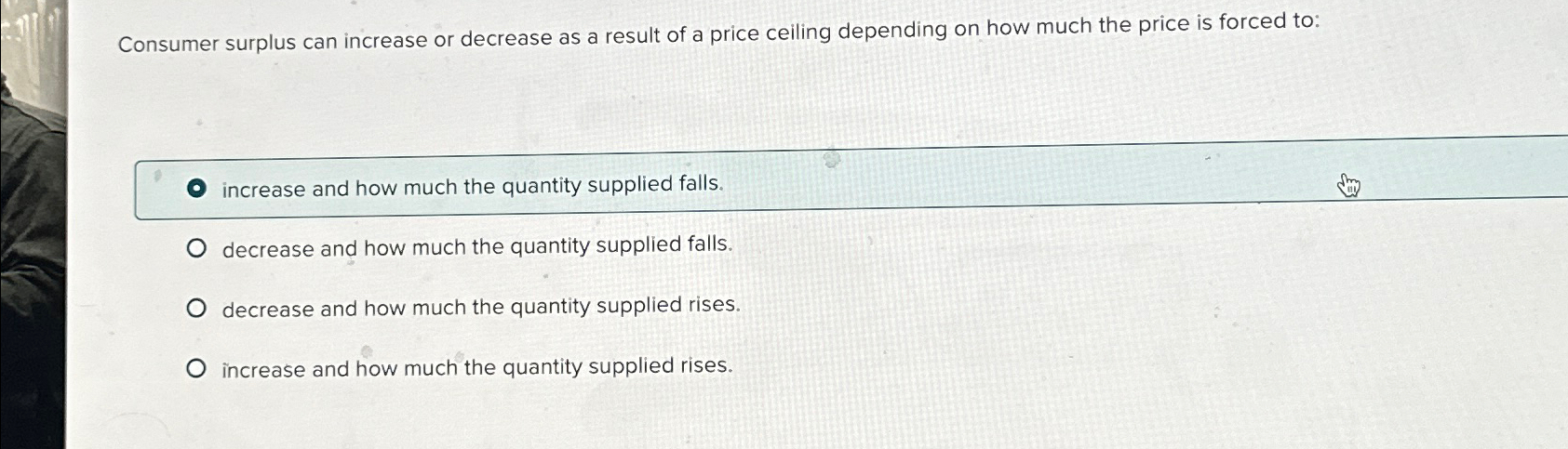Solved Consumer surplus can increase or decrease as a result | Chegg.com