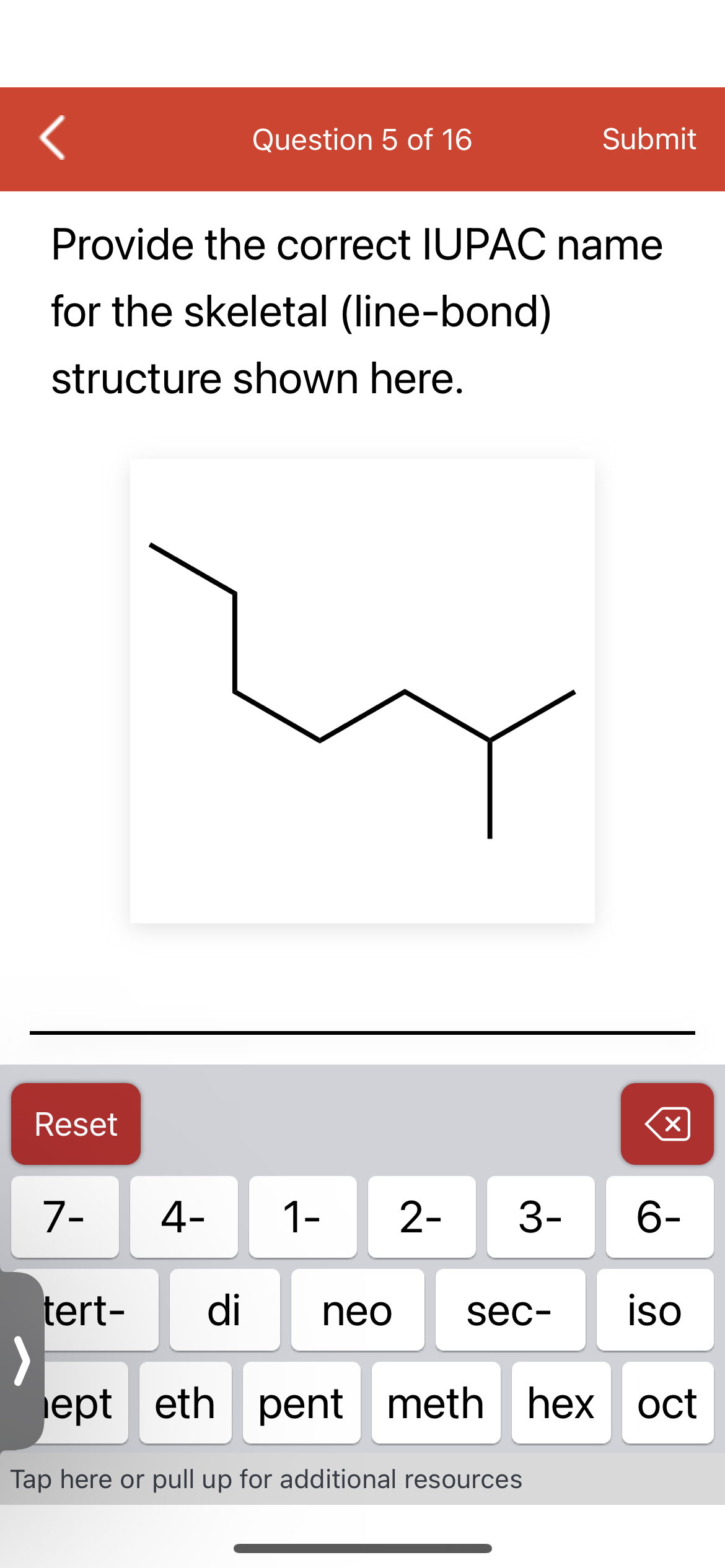 Solved Question 5 ﻿of 16SubmitProvide the correct IUPAC name | Chegg.com