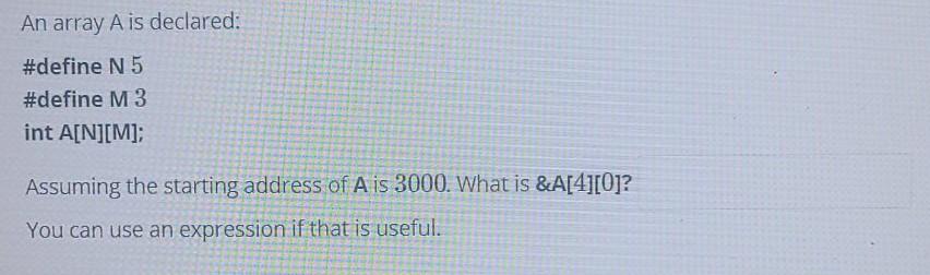 Solved An array A is declared: int A[9]; Assuming the | Chegg.com
