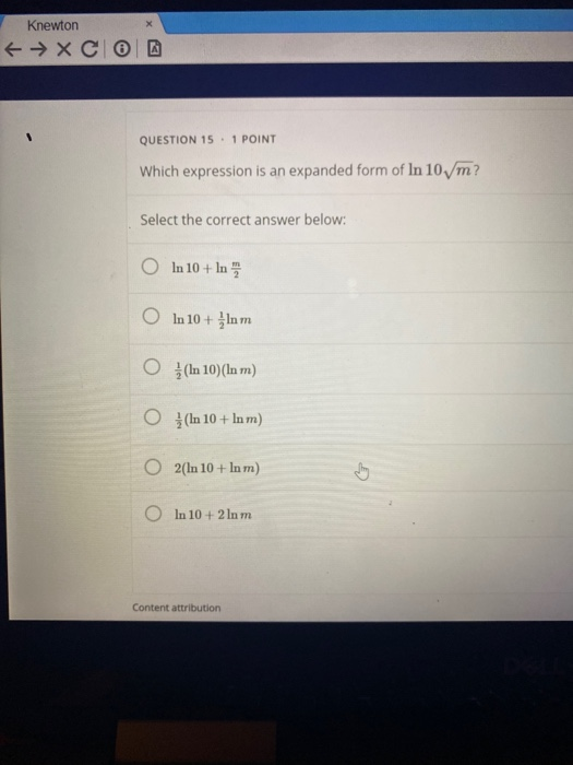 Solved Knewton ++XCO QUESTION 15.1 POINT Which expression is | Chegg.com