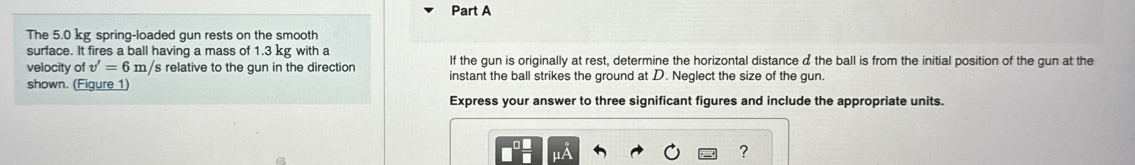 Solved The 5.0 ﻿kg spring-loaded gun rests on the smooth | Chegg.com