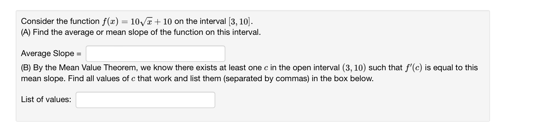 Solved Consider the function f(x)=10x2+10 ﻿on the interval | Chegg.com