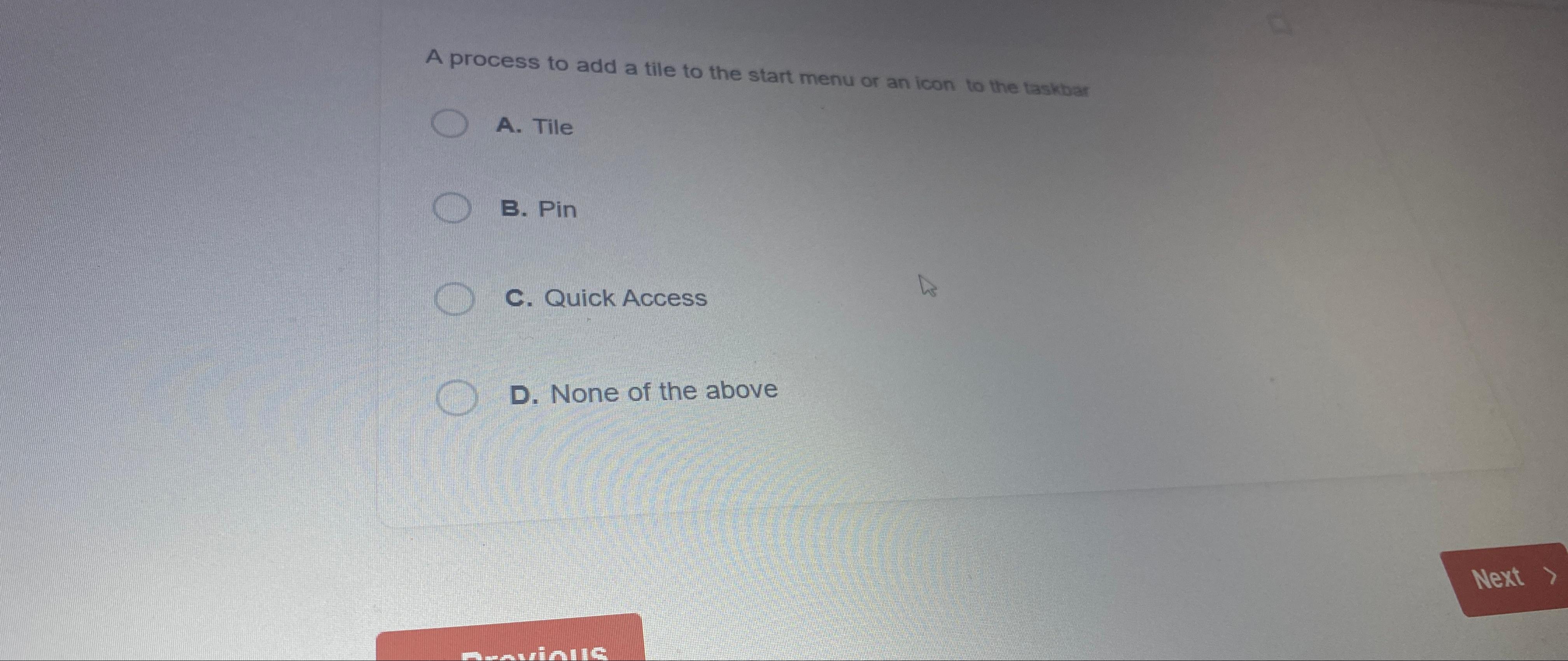 Solved A process to add a tile to the start menu or an icon | Chegg.com