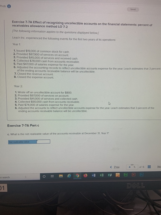 Solved Prob Exercise 7.7A Effect of recognizing | Chegg.com