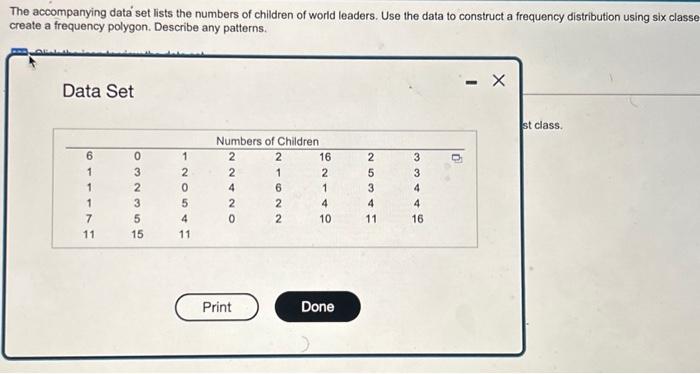 Solved The accompanying data set lists the numbers of | Chegg.com