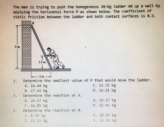 Solved The man is trying to push the homegeneous 20-kg | Chegg.com