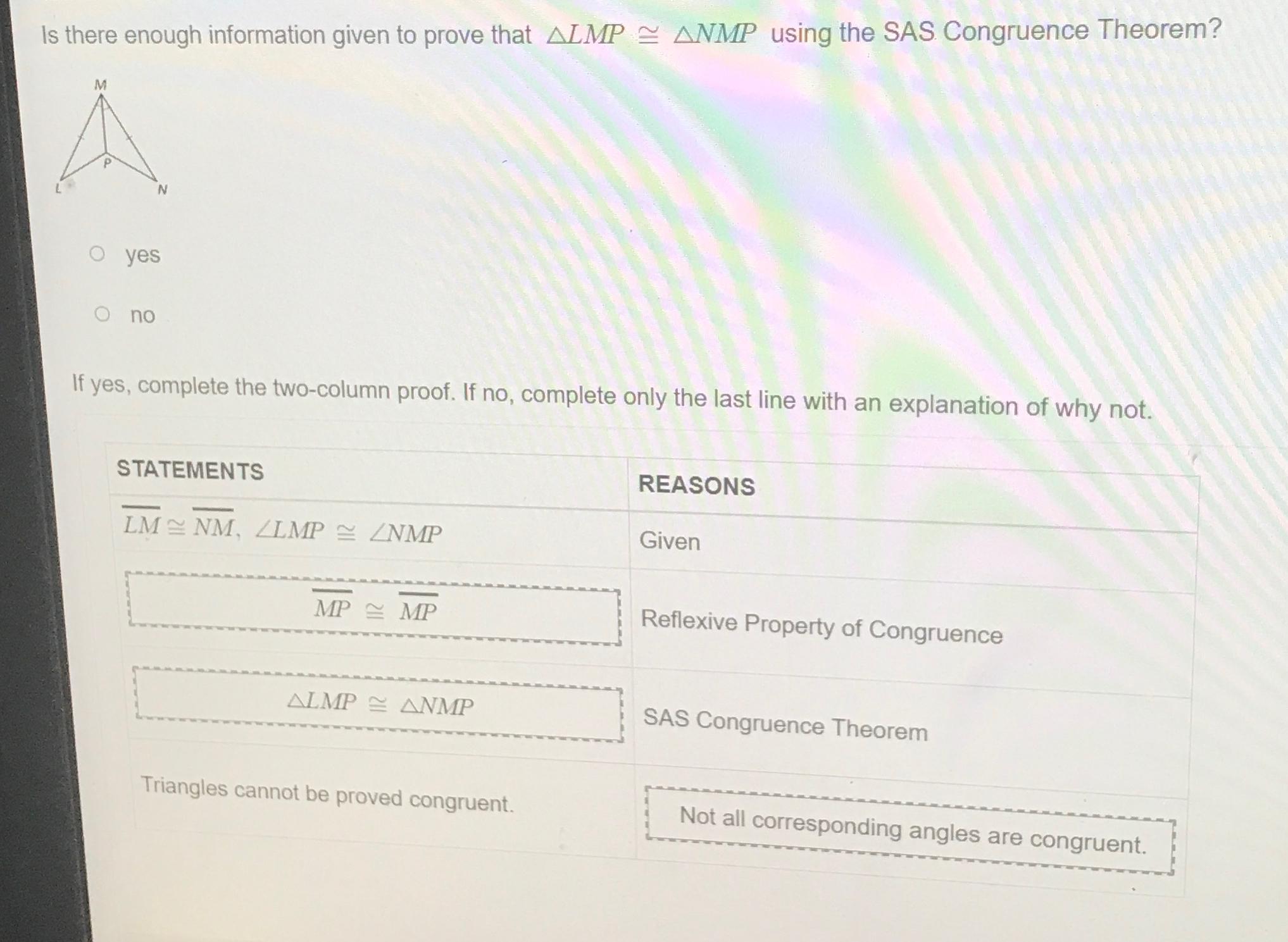 Solved Is there enough information given to prove that | Chegg.com