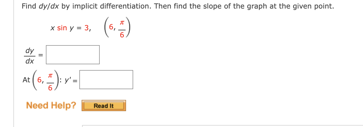 Solved Find dydx ﻿by implicit differentiation. Then find the | Chegg.com