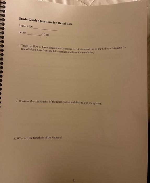 Solved 1. Trace the flow of blood circulation (systemic | Chegg.com