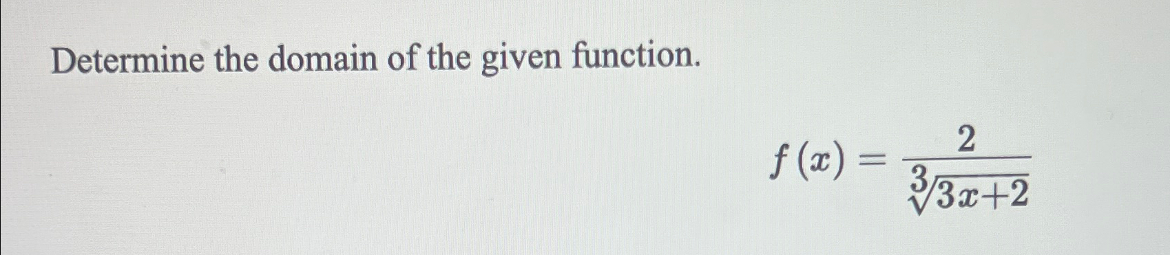 Solved Determine the domain of the given | Chegg.com