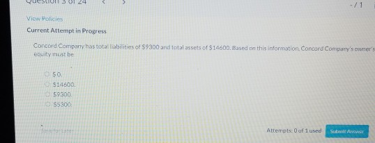 Solved -/1 View Policies Current Attempt in Progress Concord | Chegg.com