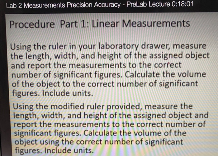 Lab 2 Measurements Precision Accuracy - PreLab | Chegg.com